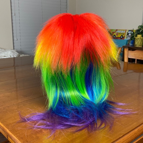 Accessories | Rocker Layered Rainbow Multi Color Wig Purple Blue Green ...